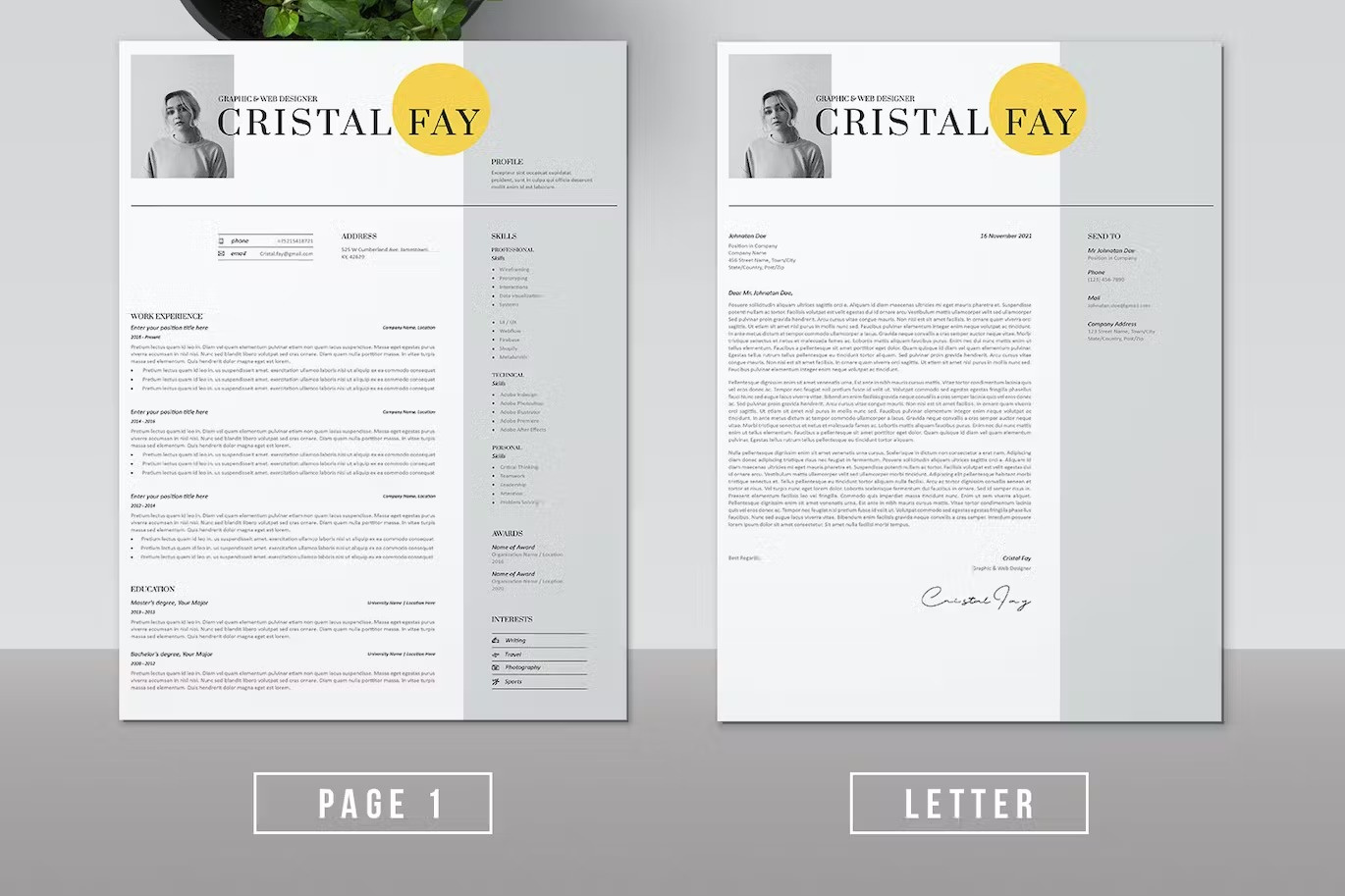 Minimalist CV Template by Design My CV on Dribbble