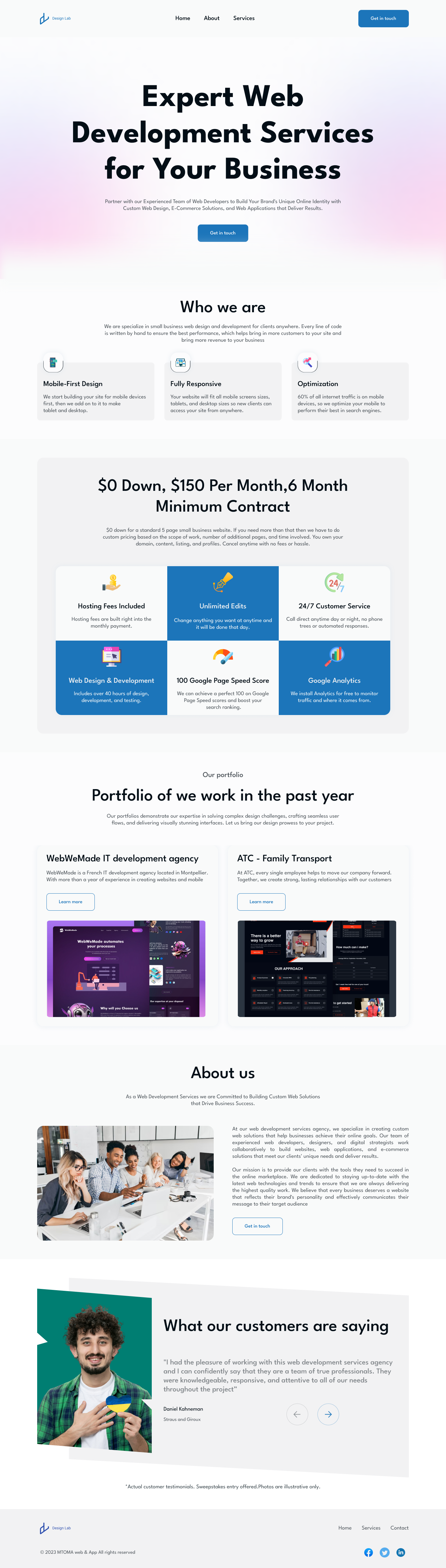 Landing page for web development agency by ilias miah on Dribbble