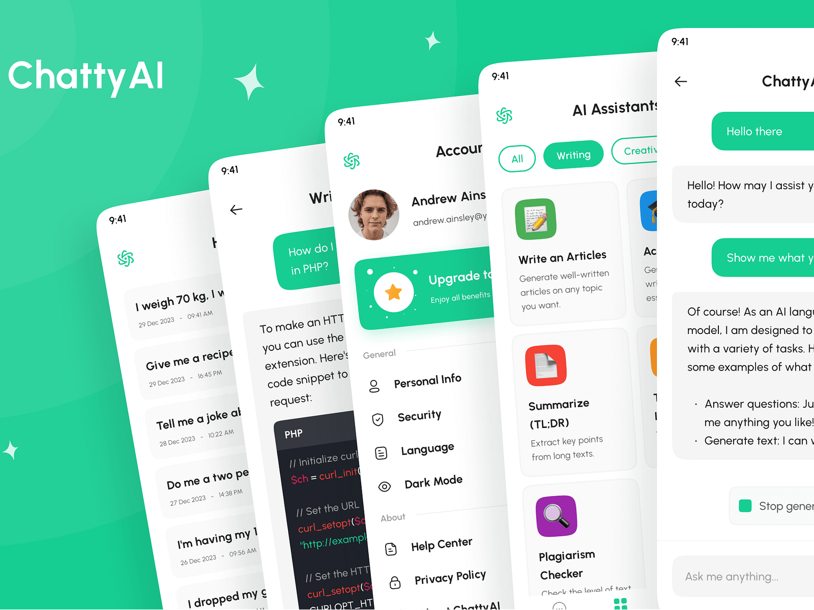 Chatty AI demo Mobile Application by Soubhagya Banerjee on Dribbble