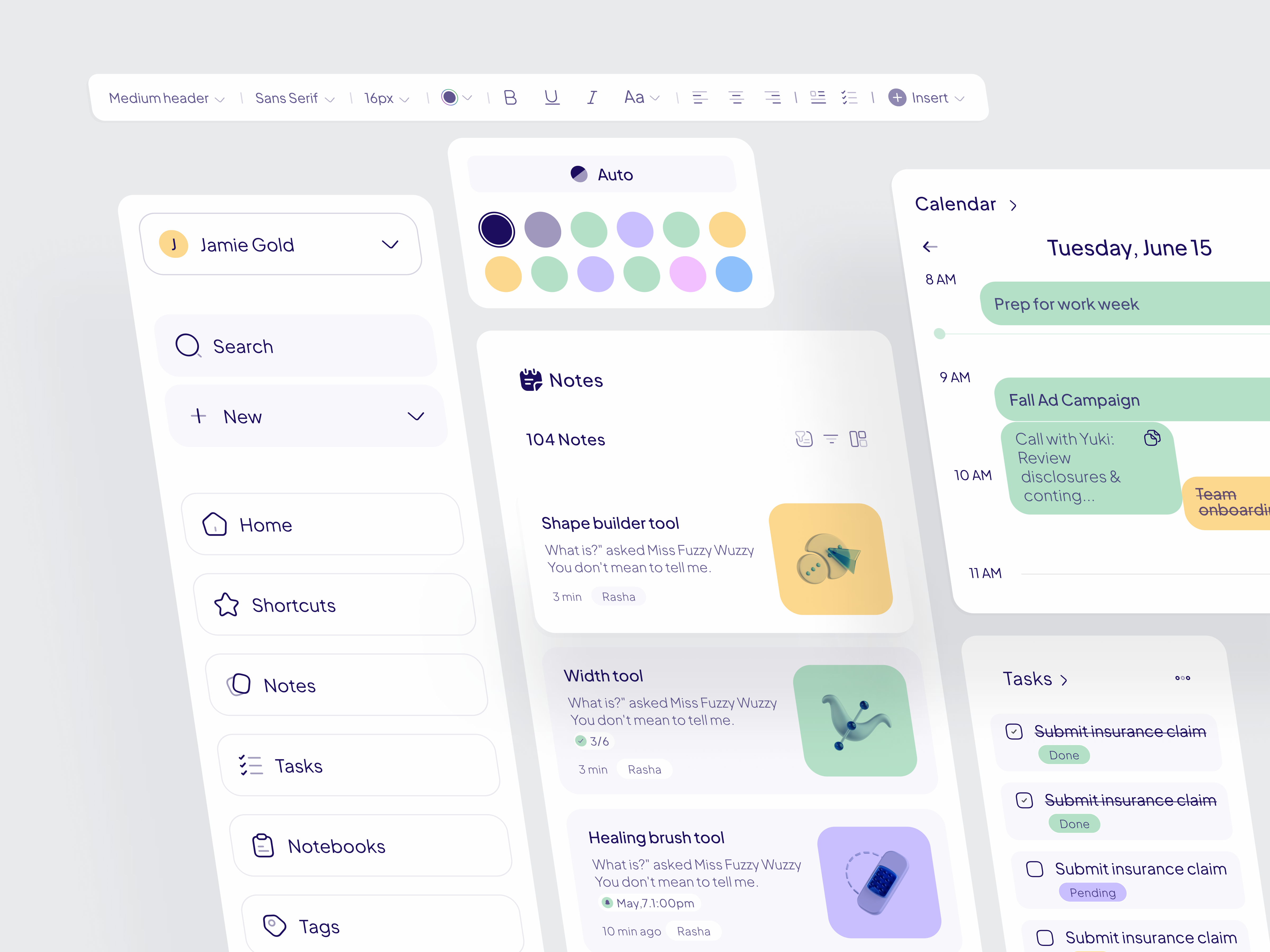 Productivity tool ui design | Task, Todo, Schedule, meeting by Mufidul ...