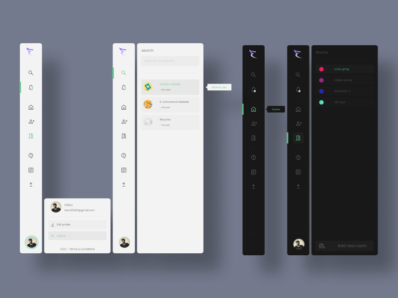 Modern-Sidebar-UI by Hetu Patel on Dribbble