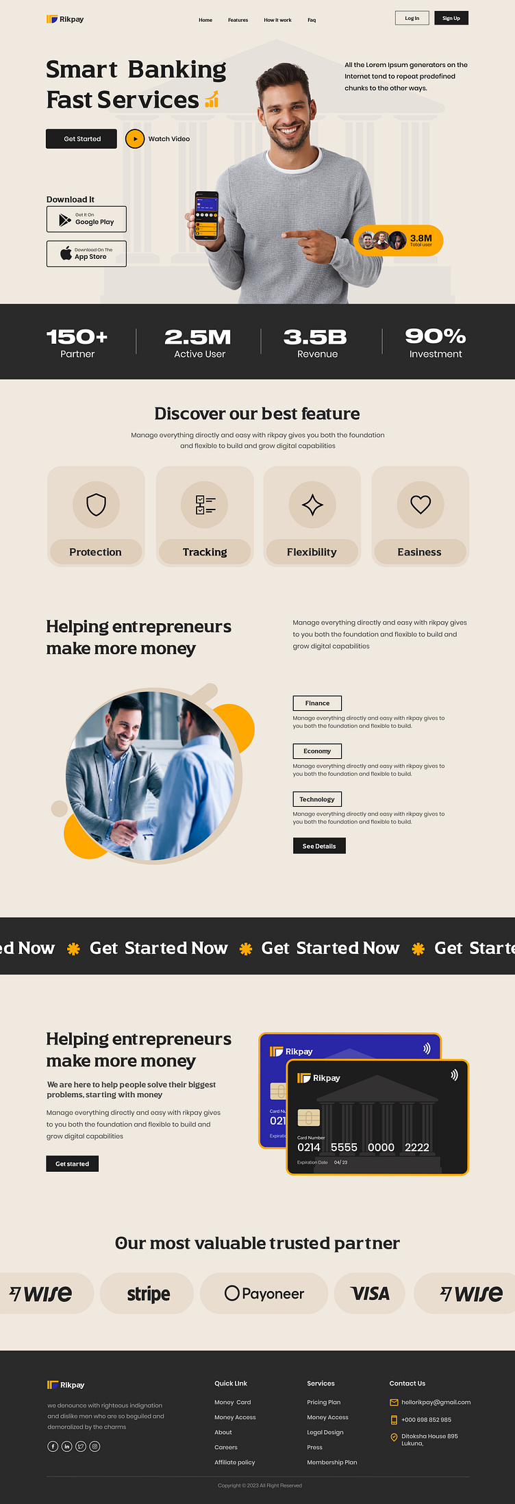 Digital Banking Website Landing page by Sri Mithun Dash on Dribbble