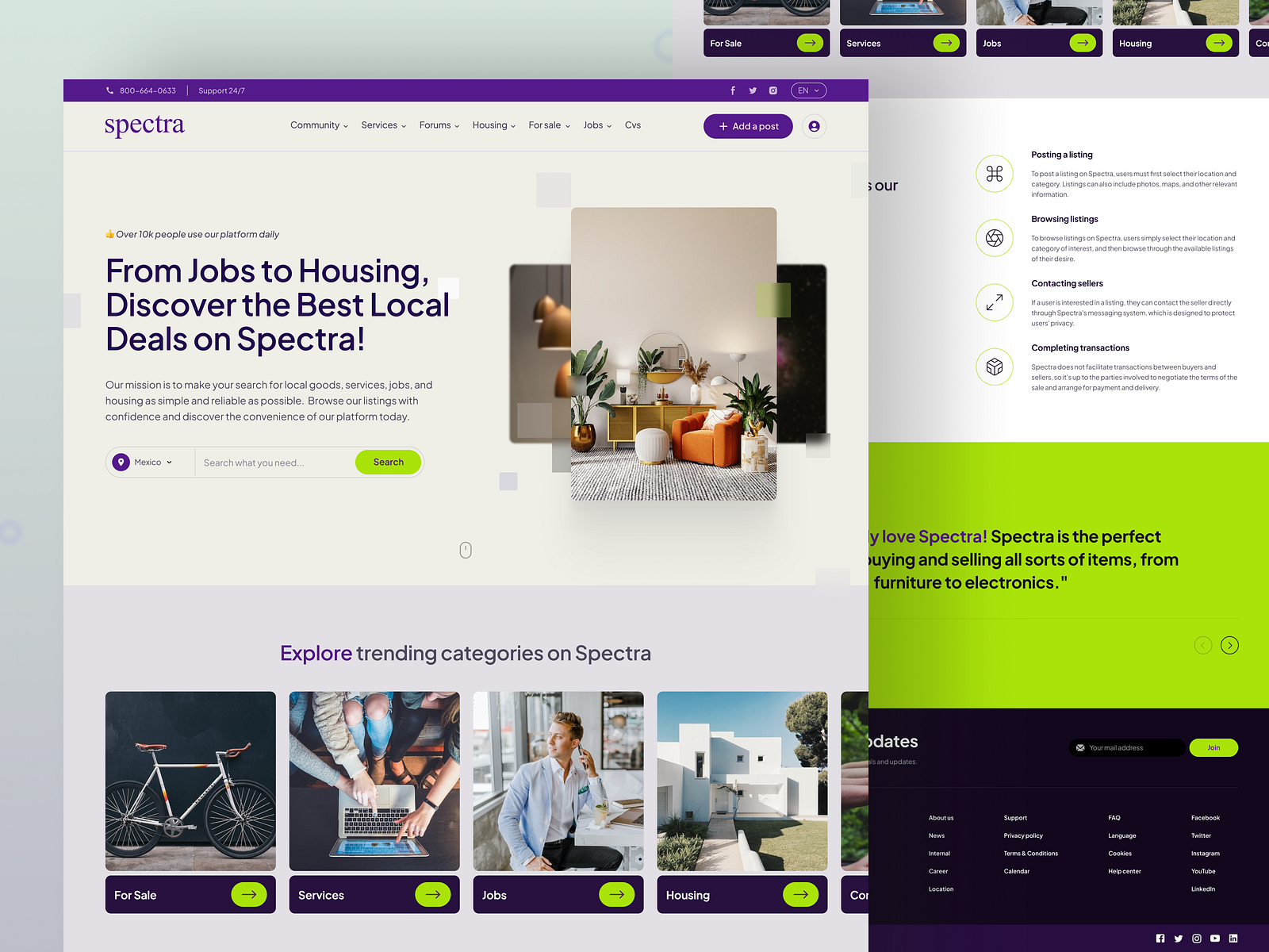 Online marketplace website design: landing page by Bony Amin on Dribbble