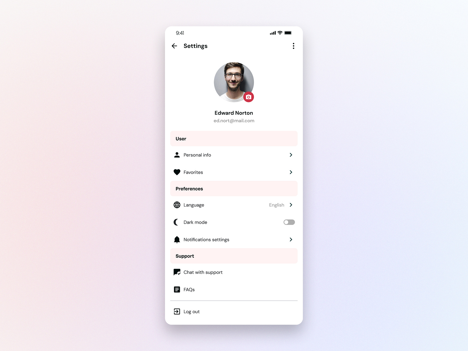 Daily UI 007 - Profile settings by Juan Manuel Cabrera on Dribbble