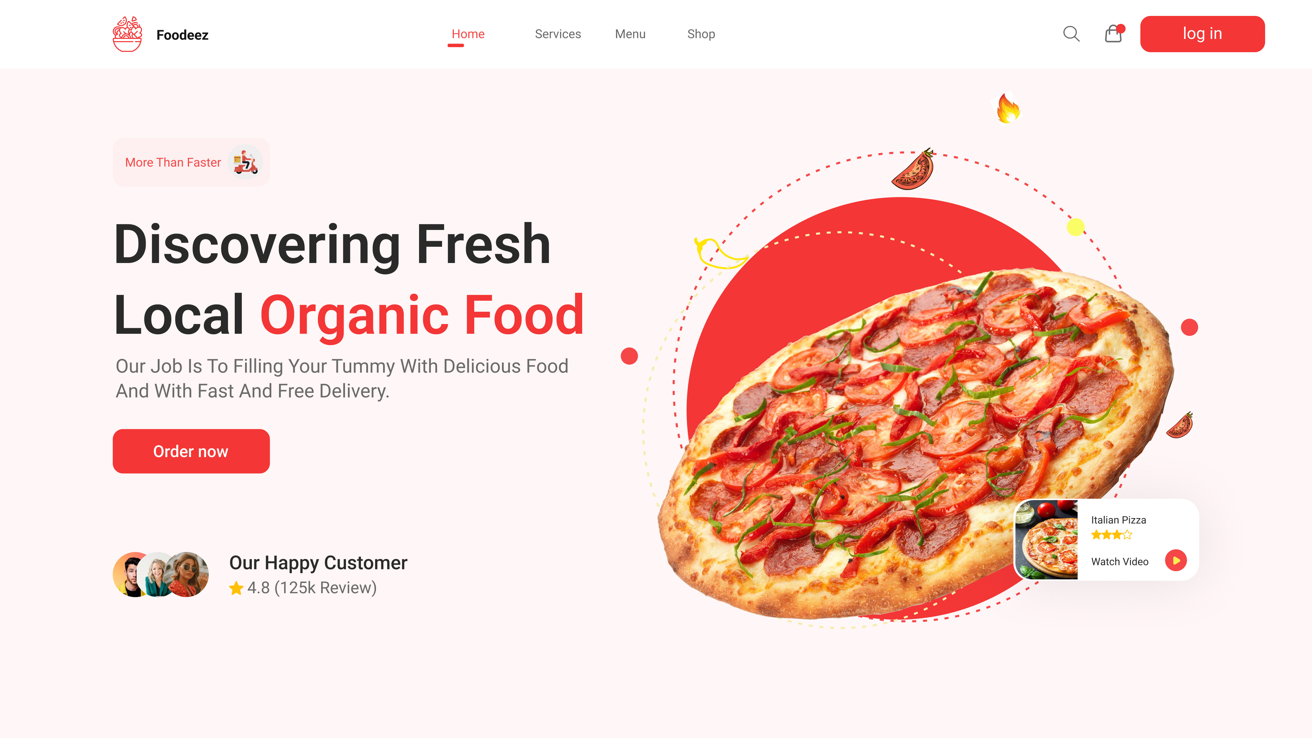 Foodeez -Food Restaurant Landing Page by Nada khaled Elsharkawy on Dribbble