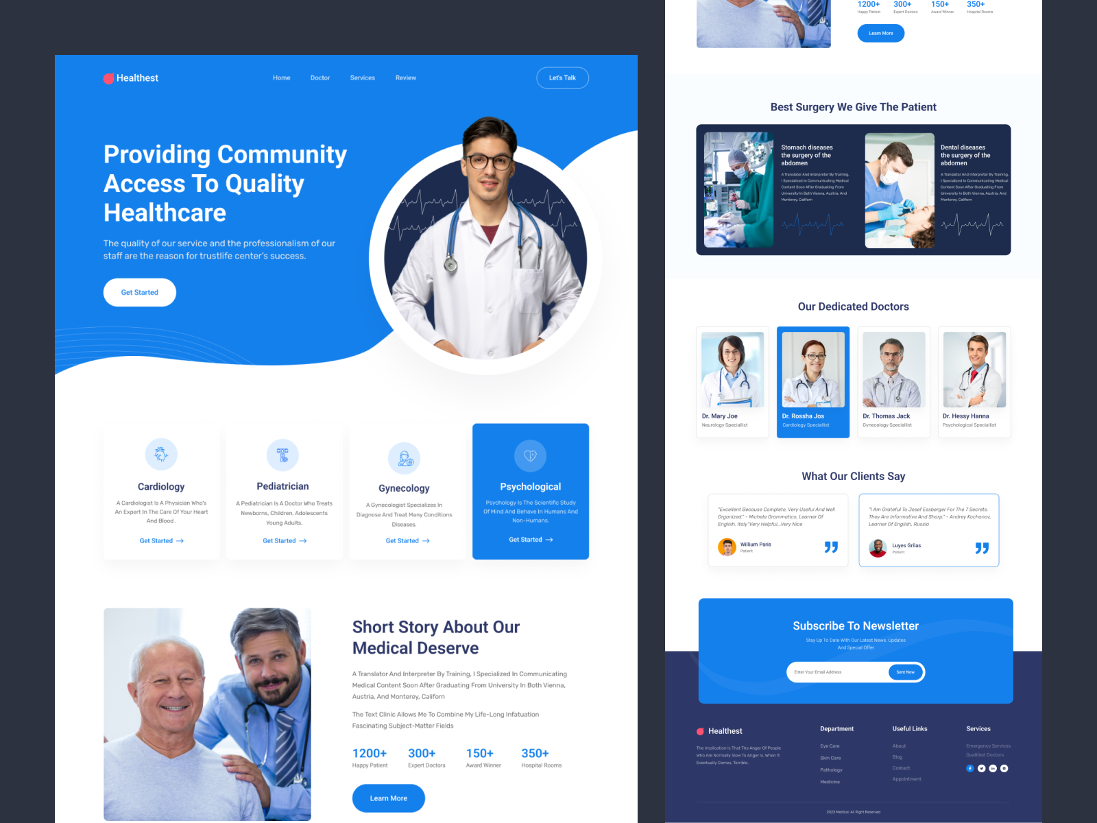 Healthest-Healthcare Website Landing Page by Nayon Roy for Nooktiva ...