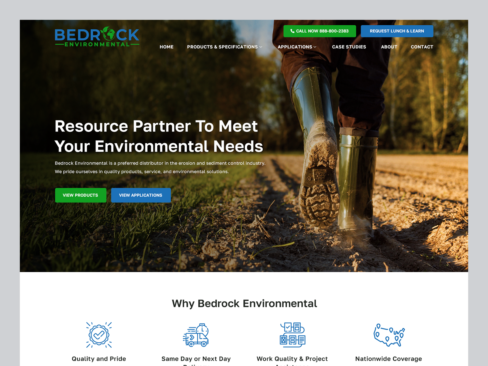 Bedrock Environmental // Web Design by Hire Jordan Smith on Dribbble