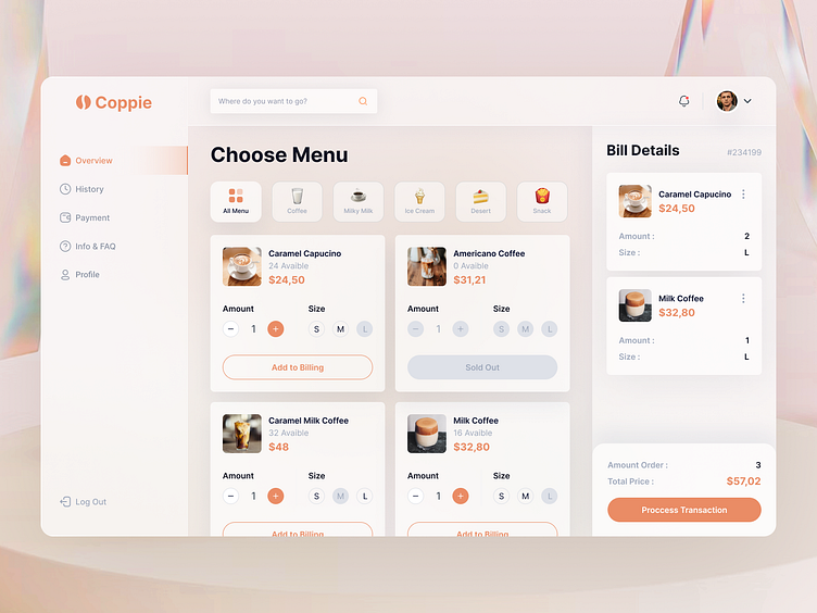 Coffee Shop Dashboard by Sub1 for Sub1 Studio on Dribbble