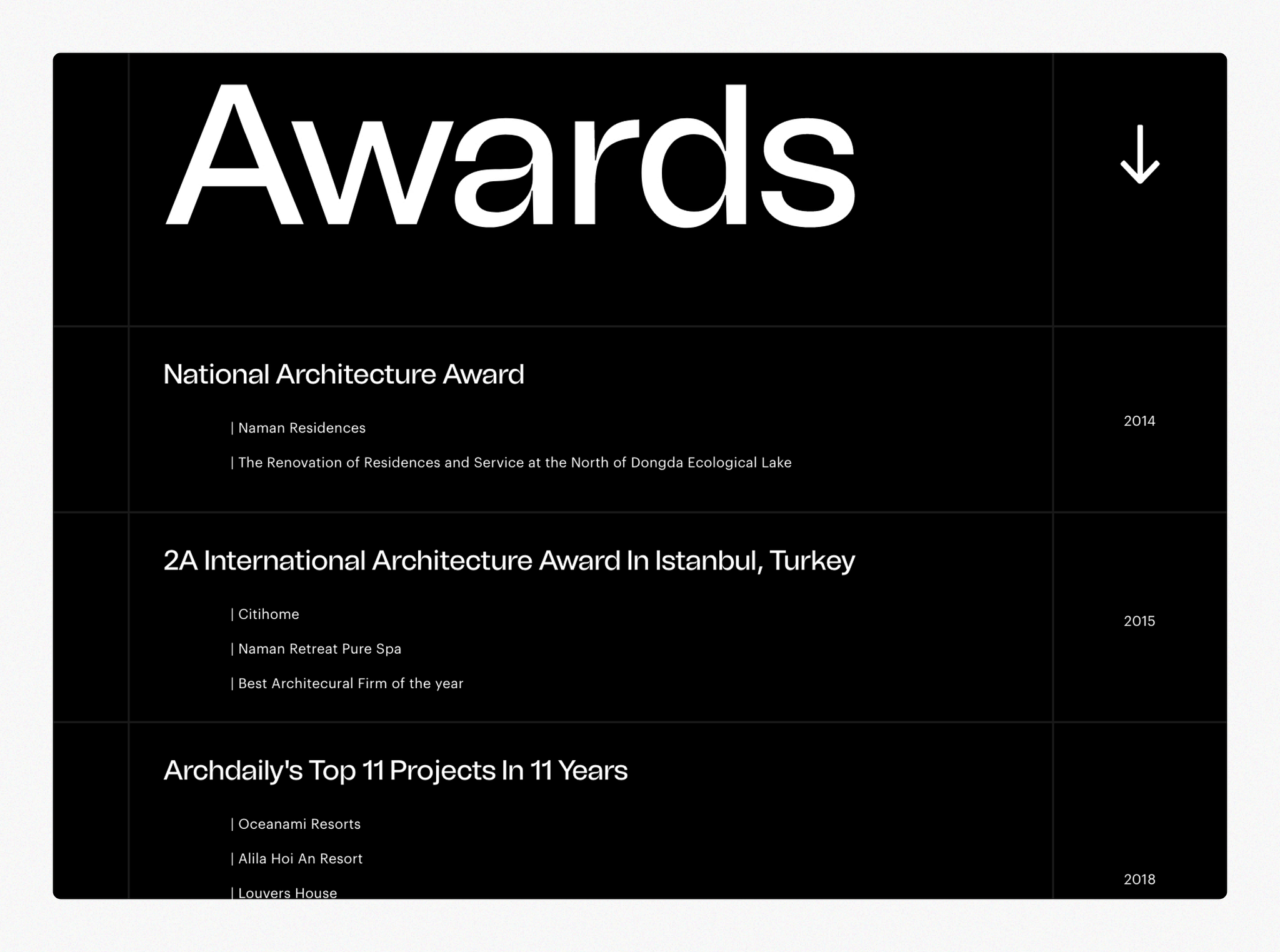 Awards Layout Website Design by Hey Design Studio on Dribbble
