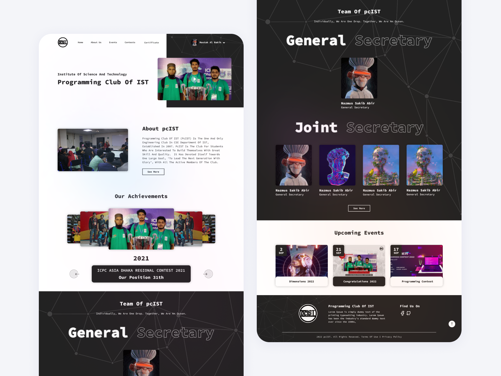 Programming Club of IST | Web UI Design by Mostak Al Mehidi Rakik on ...