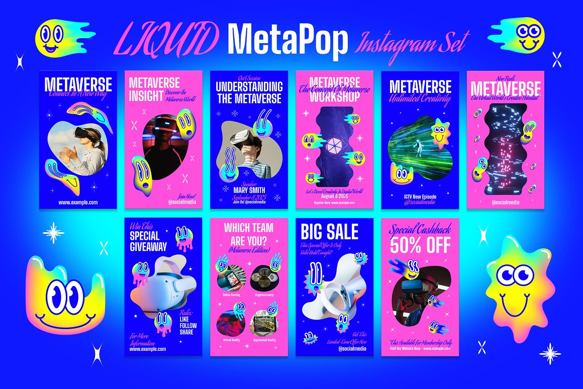 Liquid MetaPop Instagram Set by Steisi Vogli on Dribbble