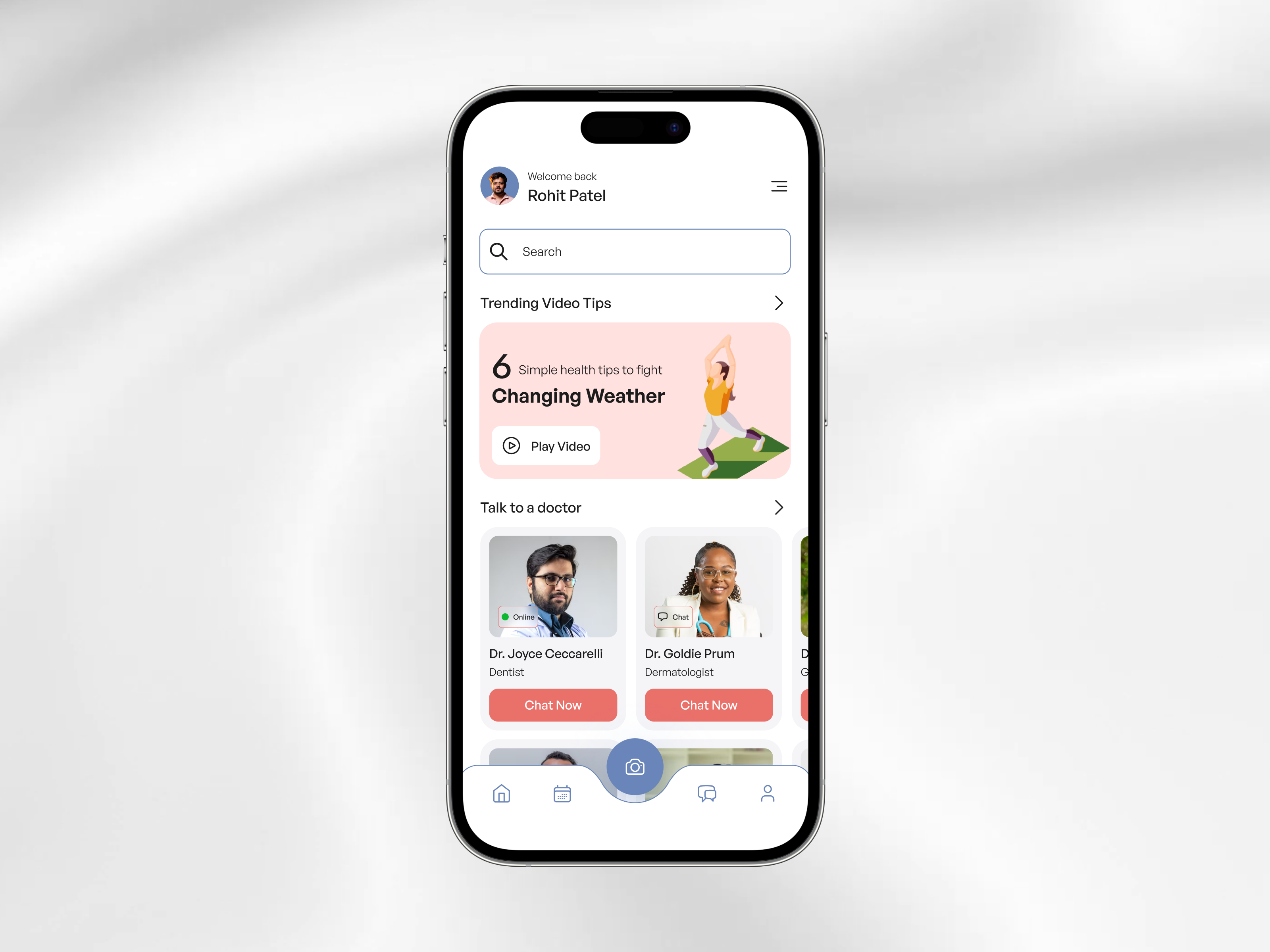 Healthcare Mobile App Design Challenge with AI Indications by Rohit ...
