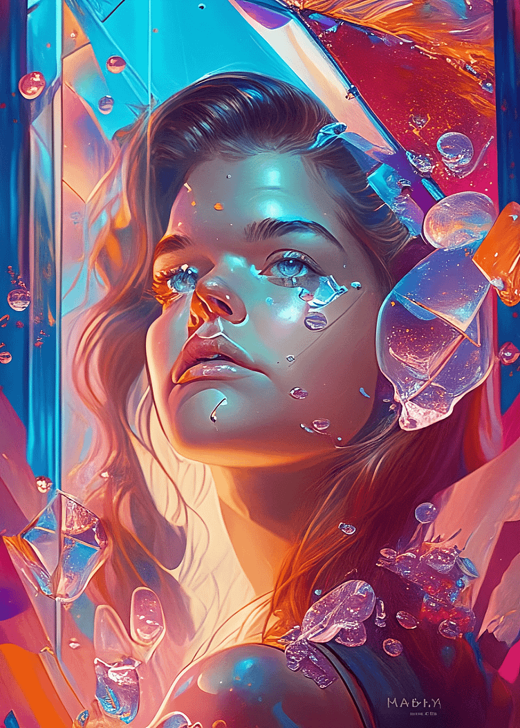 A Woman With Water Bubbles By Artur Wlodarczyk On Dribbble