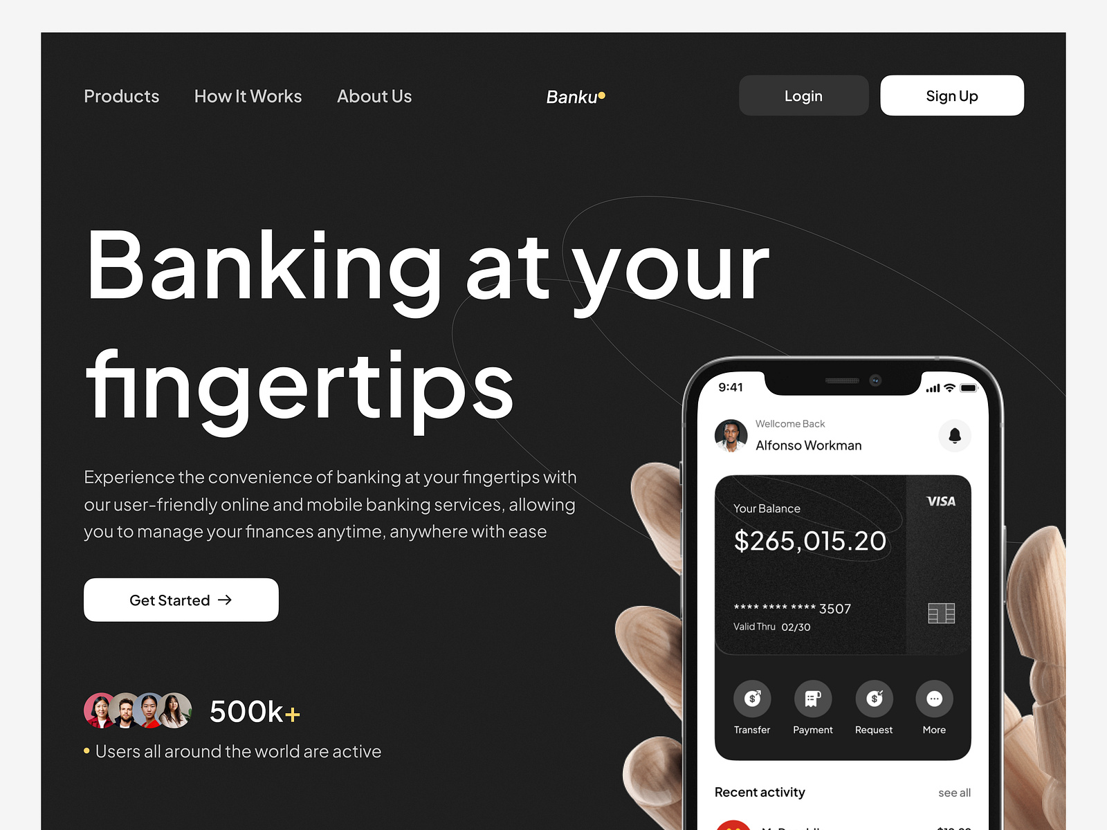 Banku - Digital Bank Website (Hero) by Sisil on Dribbble