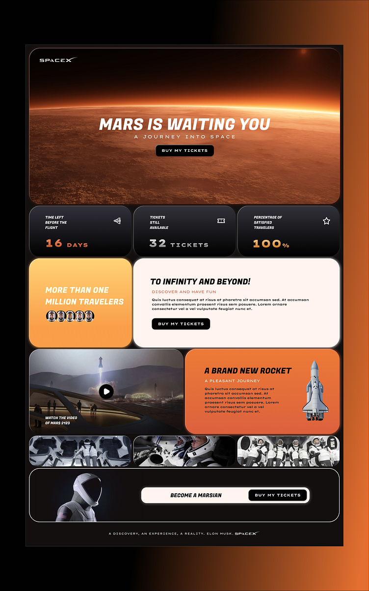 Daily UI #003 | SpaceX Landing Page by Valentin Creusat on Dribbble