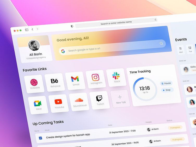 Browser Extension for Task Management by Ali Barin for D Agency on Dribbble