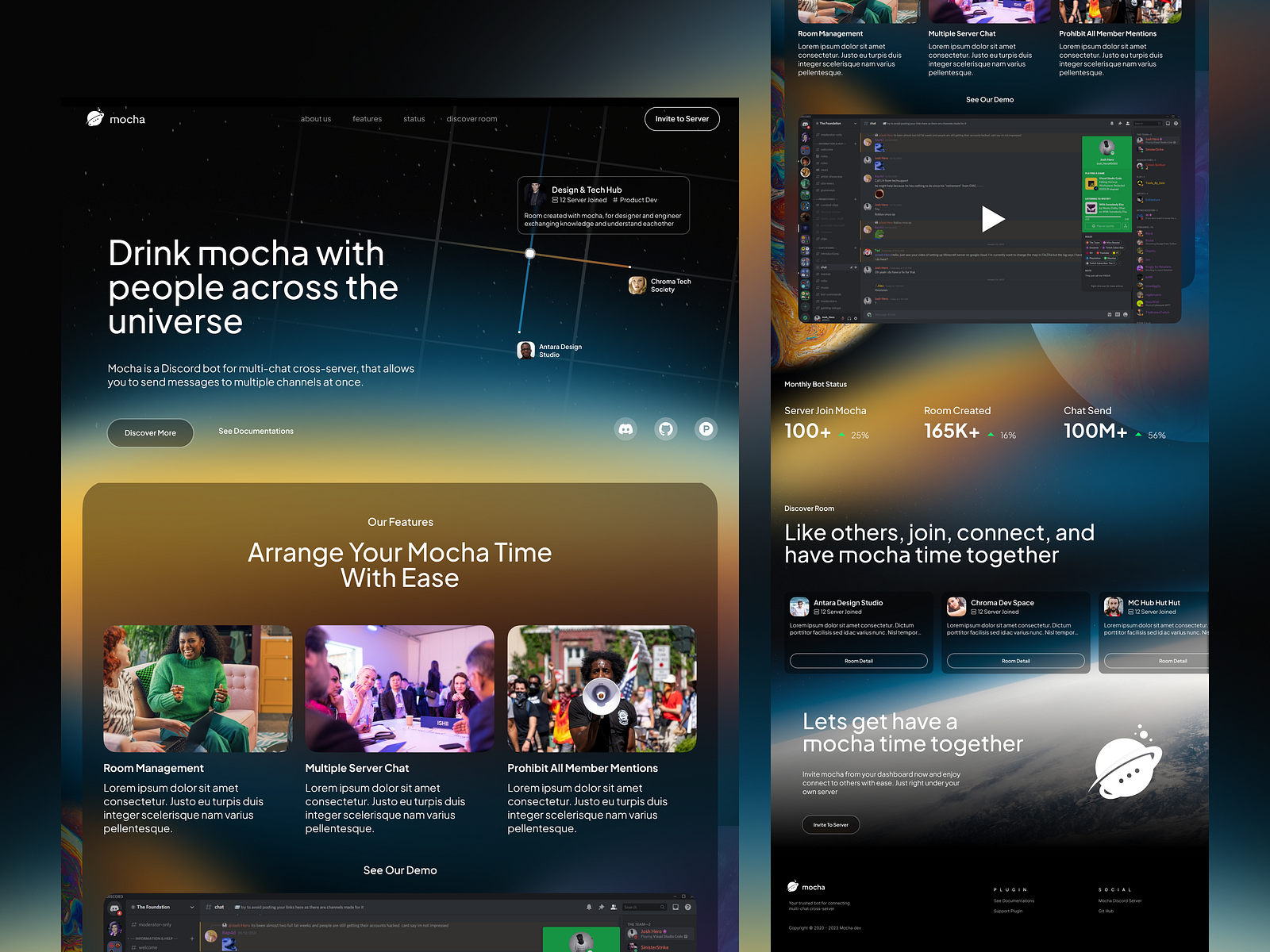 Mocha Discord Bot Landing Page by Gilang Nur A'idi on Dribbble
