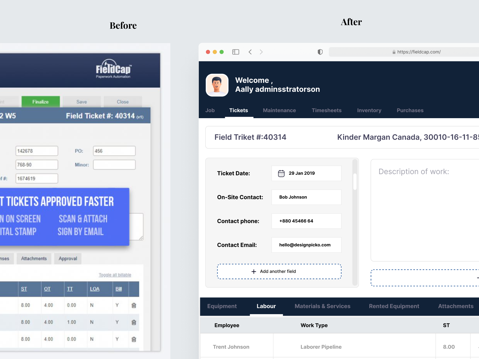 FieldCap Tickets Screen UI Redesign by Ashikur Rahman for Design Picko ...