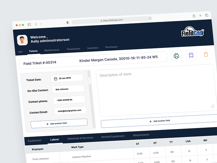 FieldCap Tickets Screen UI Redesign by Ashikur Rahman for Design Picko ...