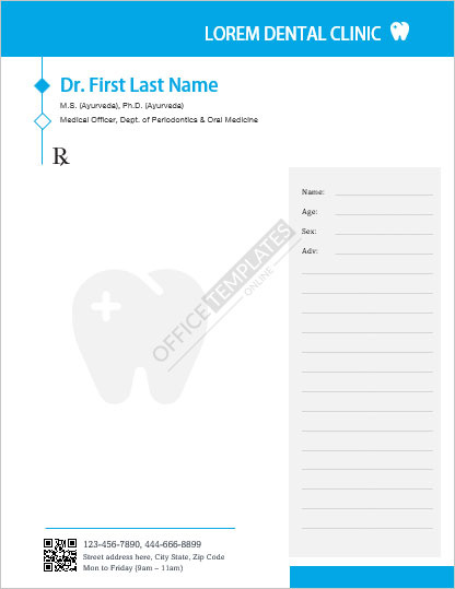 Dentist Prescription Pad Templates for MS Word [Download Free] by ...