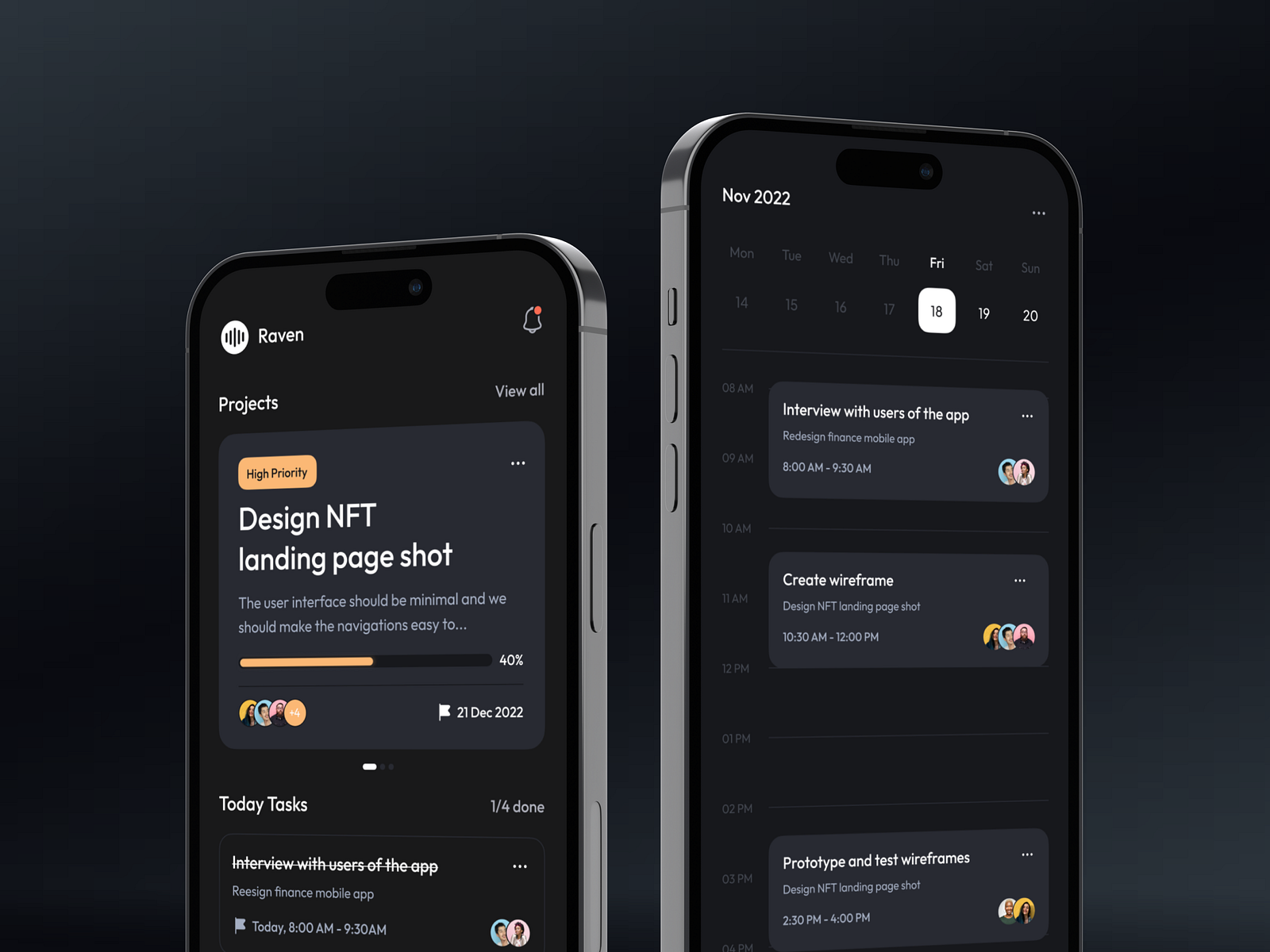 Task Management App - Dark Mode by Fateme Zafarpour on Dribbble