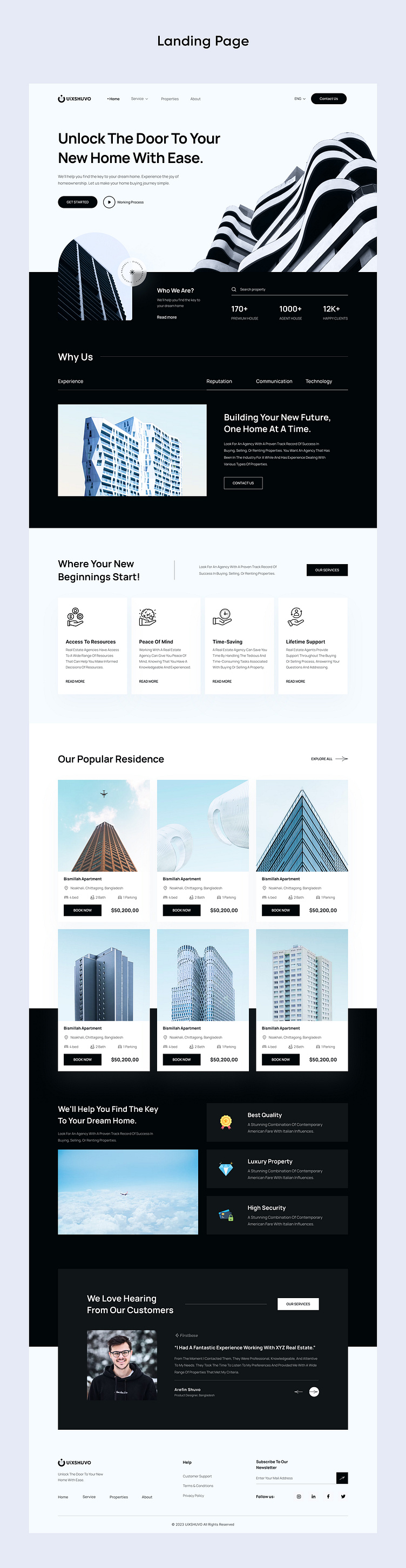 Real Estate Landing Page Design By Uix Shuvo On Dribbble