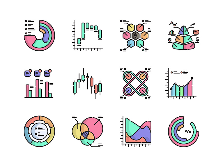 Infographic and Chart Icons Set 📊 by Elastic1studio on Dribbble