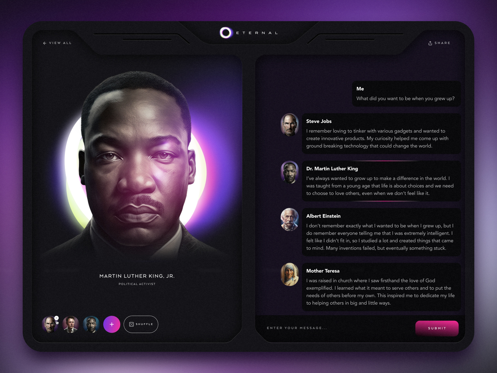 Eternal AI Chat by Timothy Boros for Heyo on Dribbble