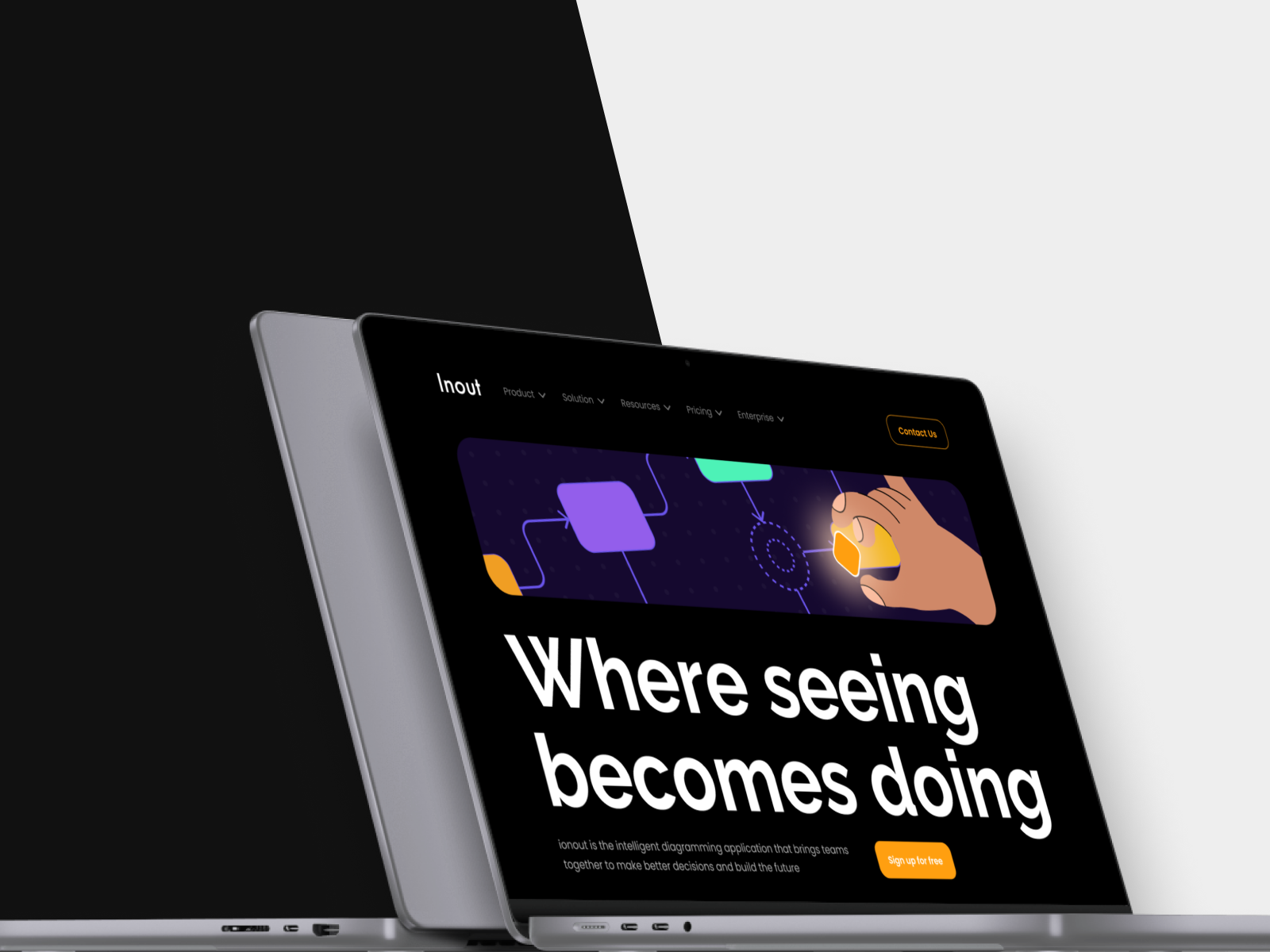 INOUT - Flowchart Landing Page by grahacaesara ☘️ for Pixelz on Dribbble