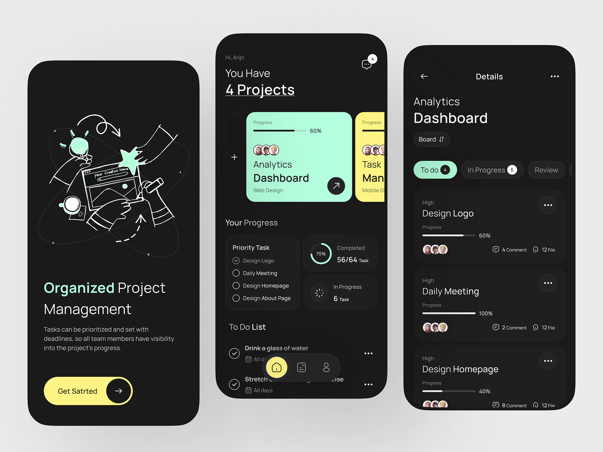 Task Management - Mobile Concept by Arip for Hatypo Studio on Dribbble