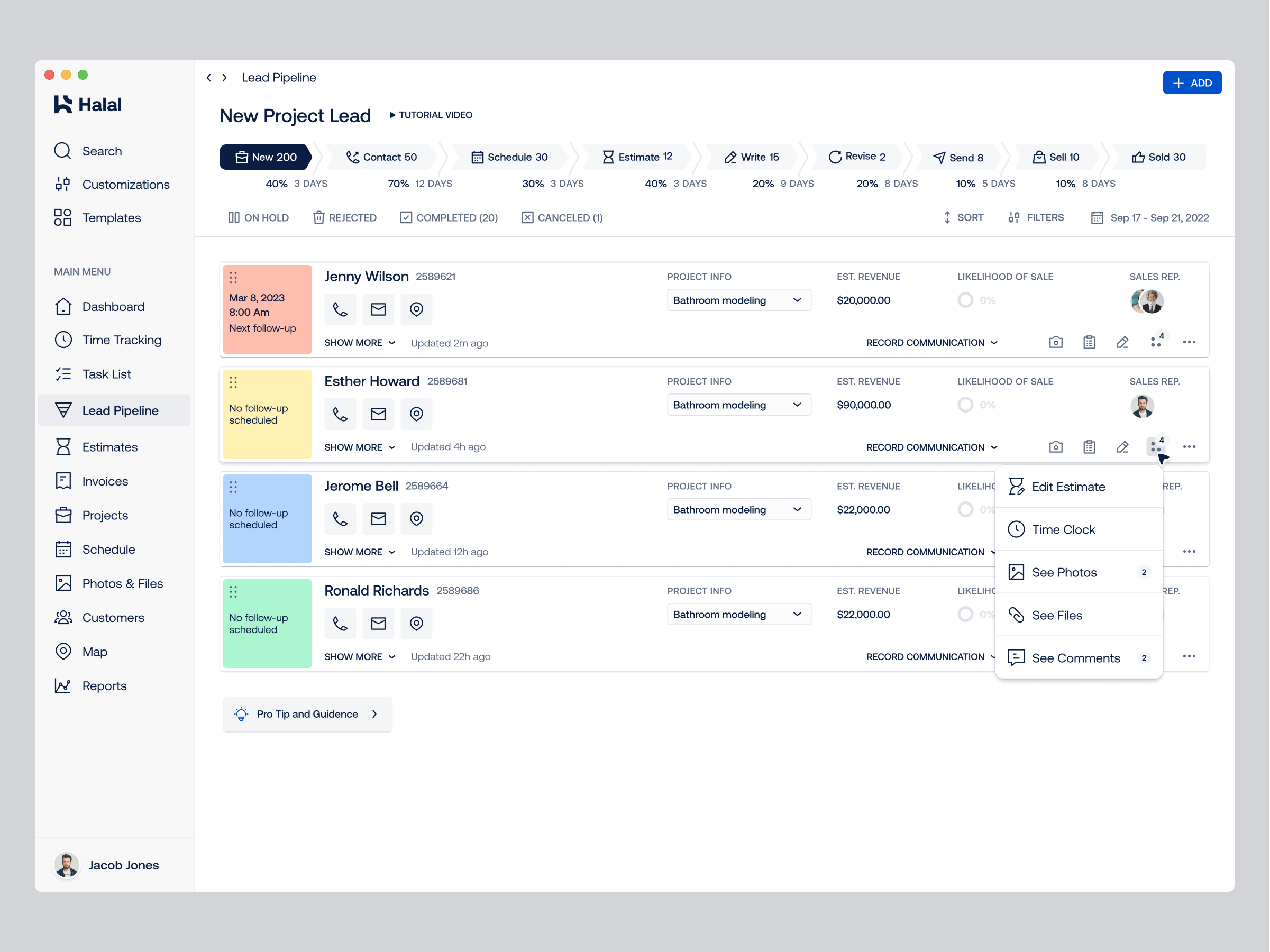 Lead Pipeline - Estimate & New Leads ( SaaS Web App) by Masum Parvej ...