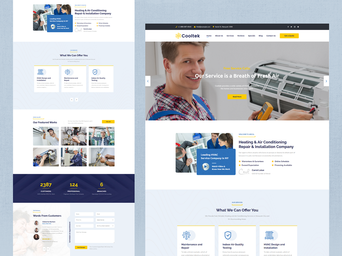 CoolTek - Air Conditioning Services Web Design by Na Vignesh for ...