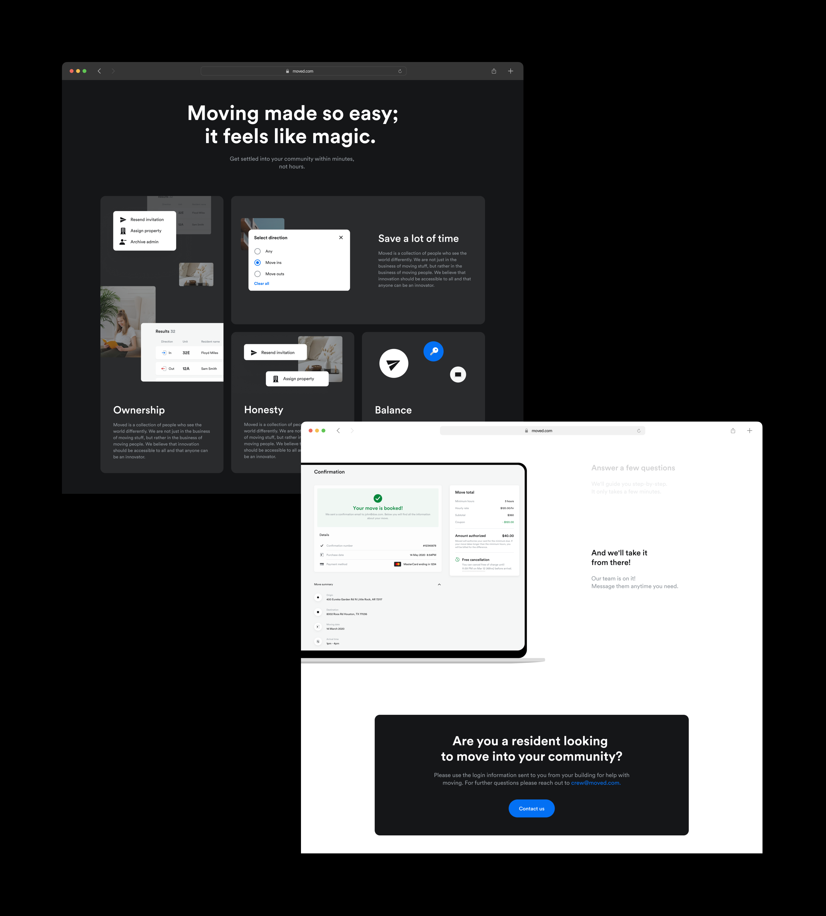 Moved Case Study 3: Service Booking Page Design by Outcrowd on Dribbble