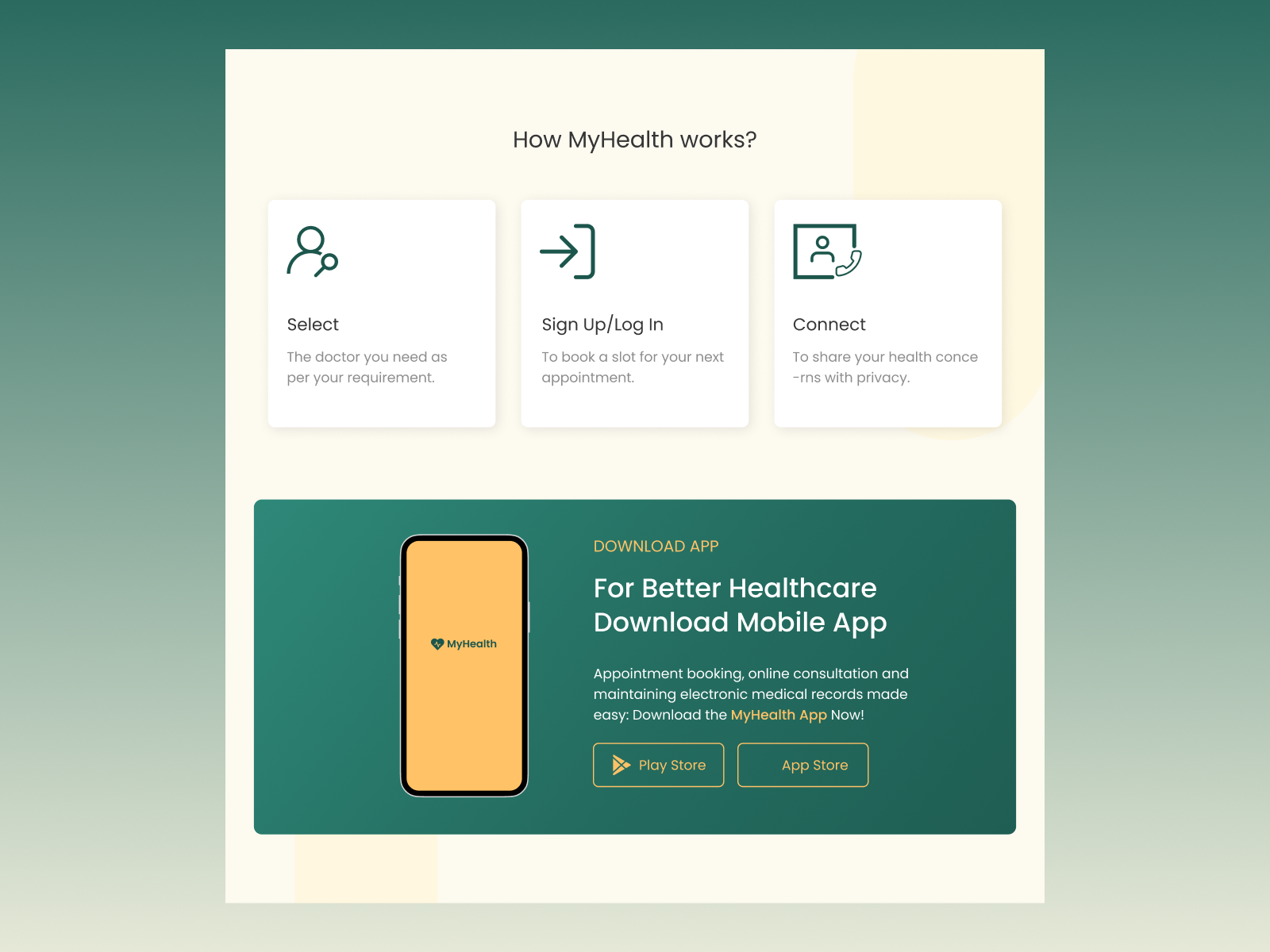 My health- UI design of a healthcare platform by Parijat Singha on Dribbble