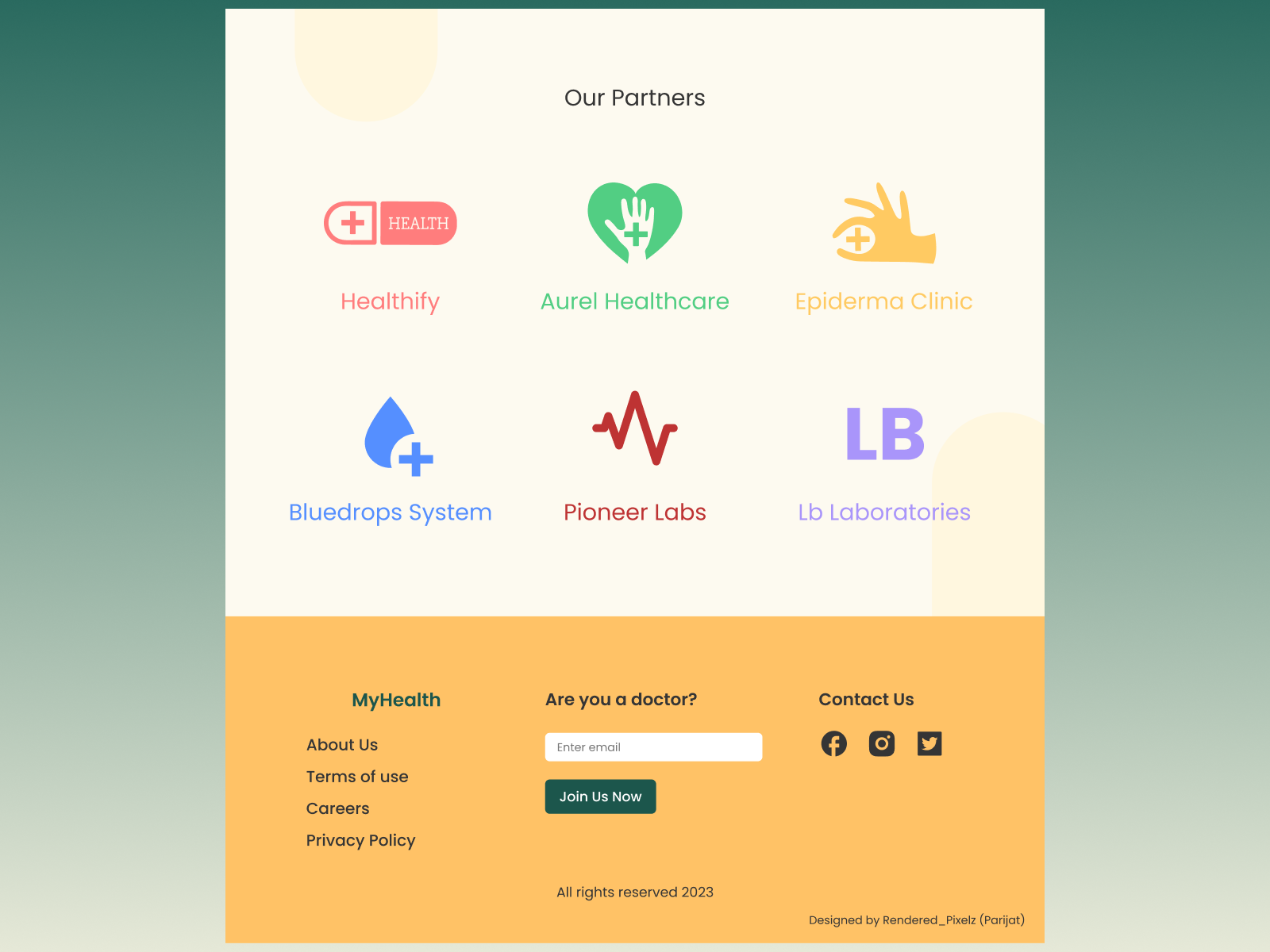 My health- UI design of a healthcare platform by Parijat Singha on Dribbble