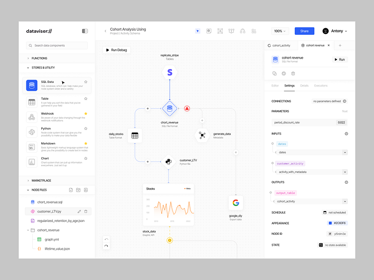 Dataviser: node system, tool by Viacheslav Ksendziuk on Dribbble