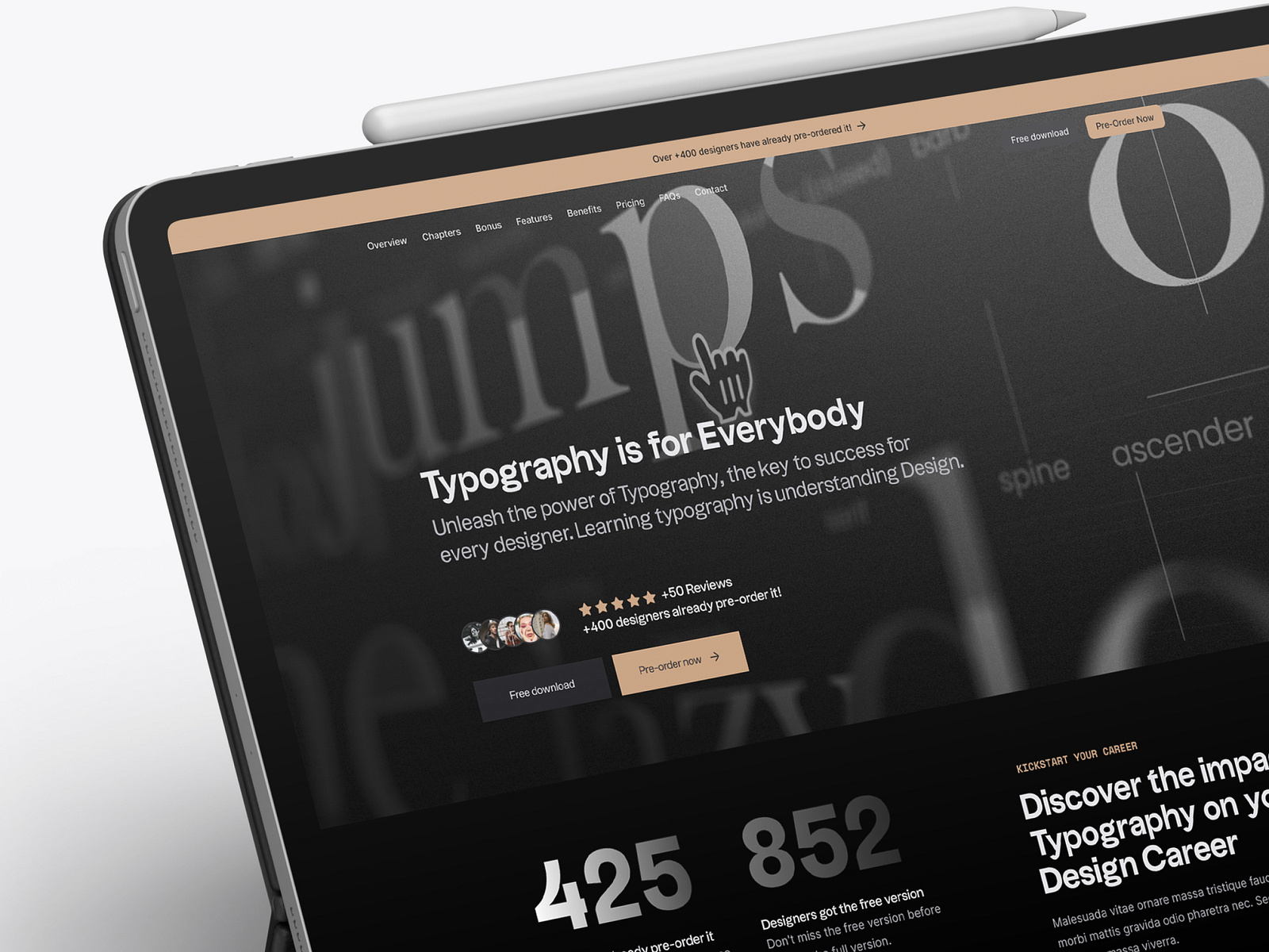 Typography Manual Landing Page by Jordi Espinosa on Dribbble
