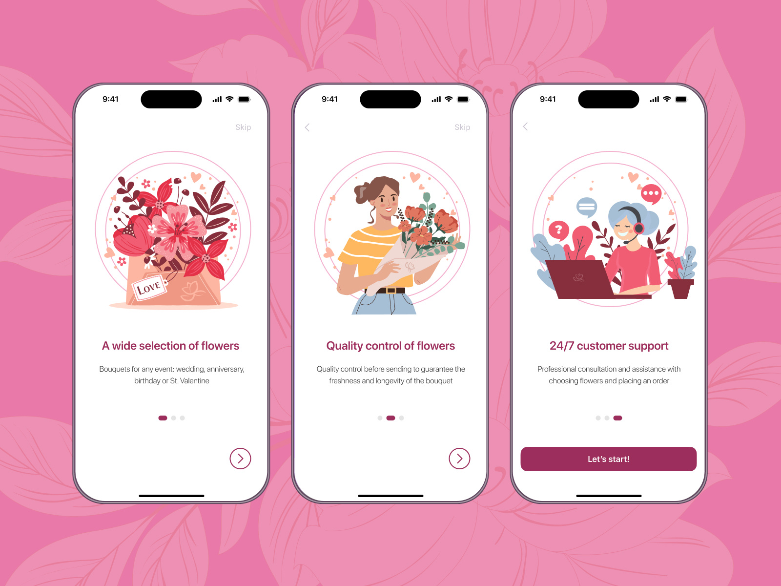 Flower shop onboarding. IOS mobile app. Flowers delivery by Yevhenii ...