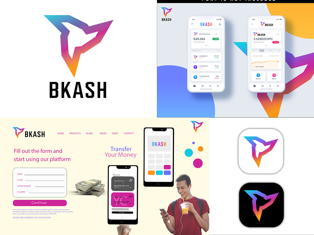 Bkash app logo redesign by Shahadet Hossain on Dribbble