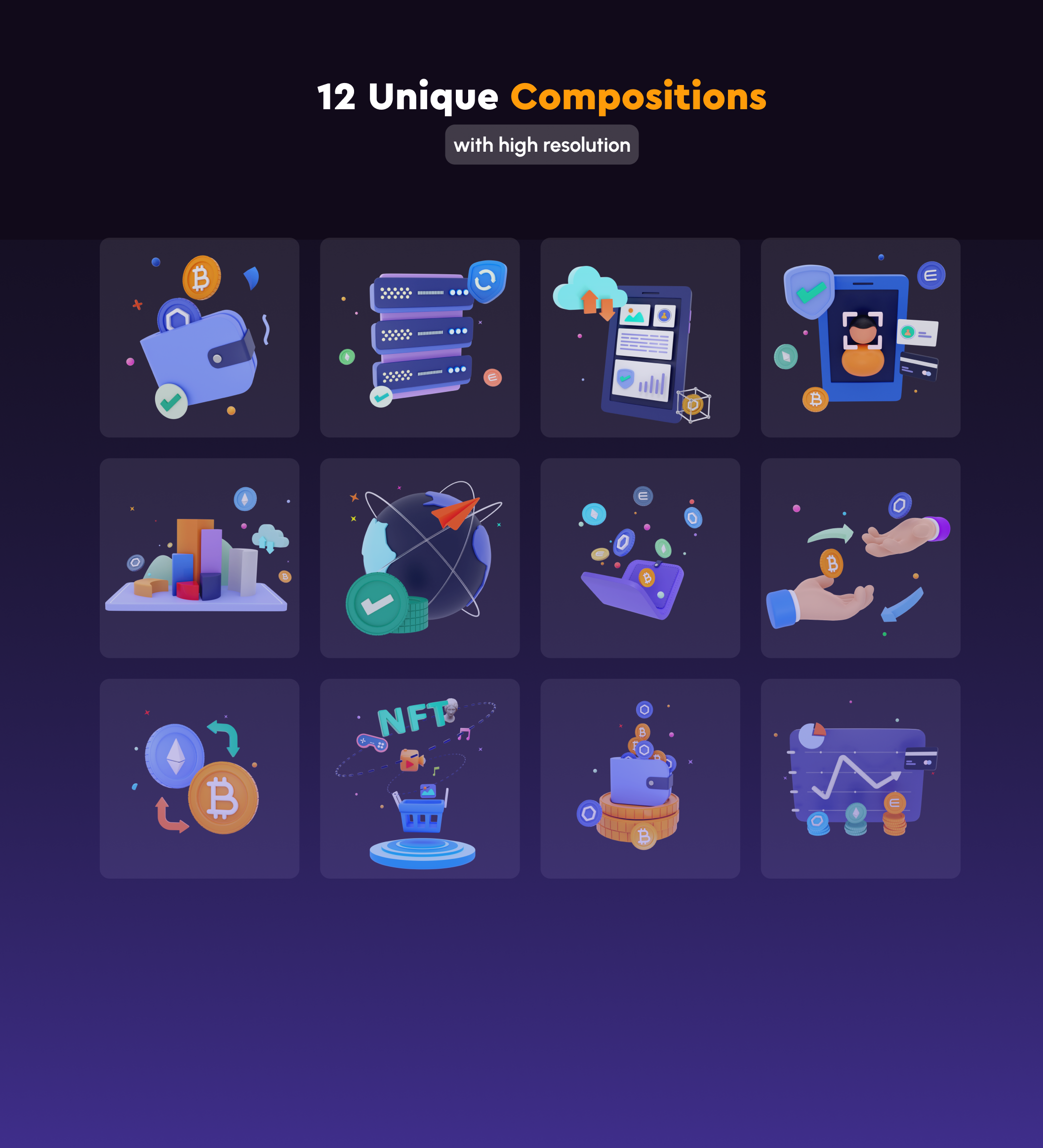 Crypto Currency 3D compositions and Icon Set by Design Monks - UX UI | Web Design | Web & Mobile ...