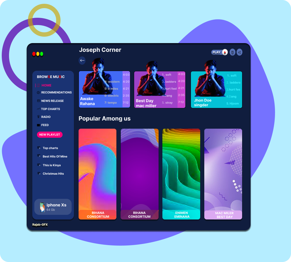 music web UI design by Rajab on Dribbble
