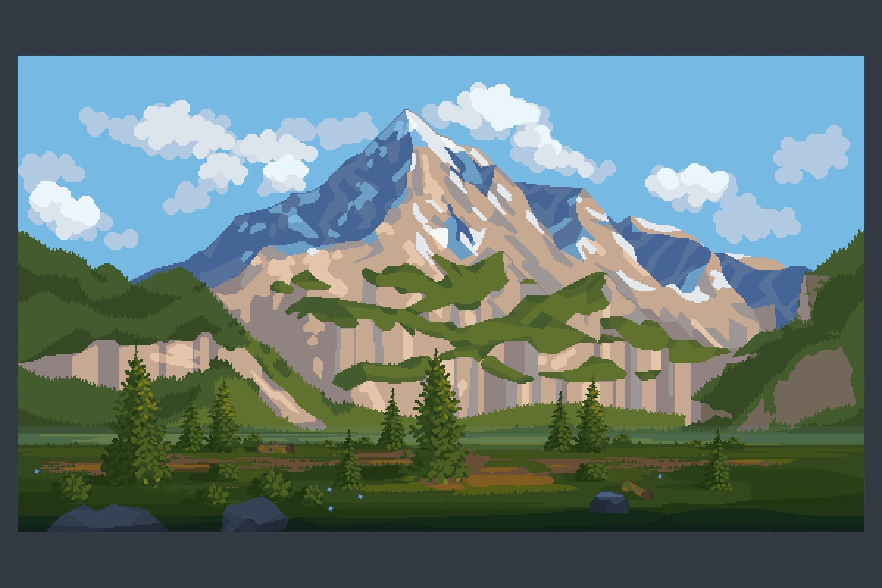 Free Nature Backgrounds Pixel Art by 2D Game Assets on Dribbble