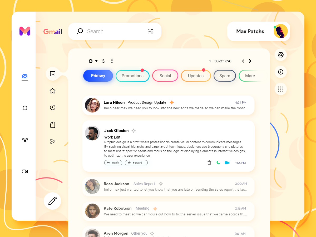 Gmail UI UX Concept by Max Patchs on Dribbble