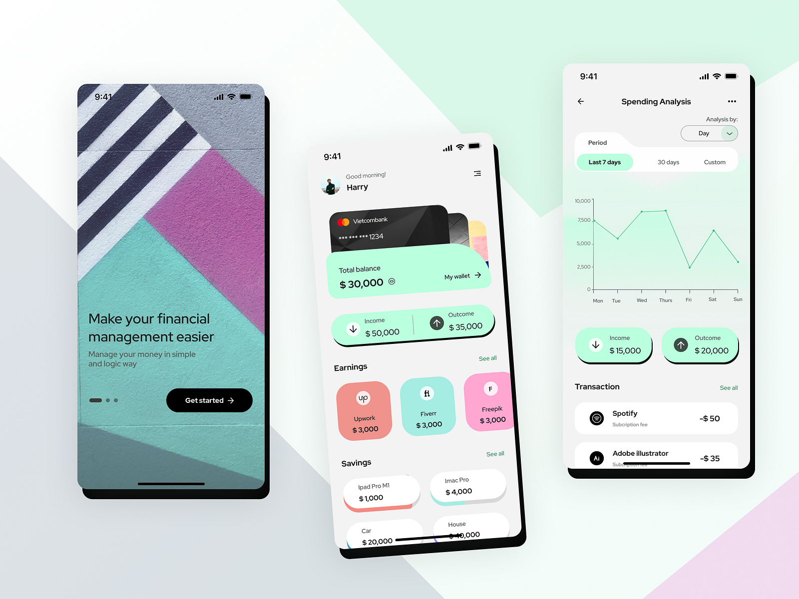 Financial Management App - App Design by Capi Product for Capi Creative ...