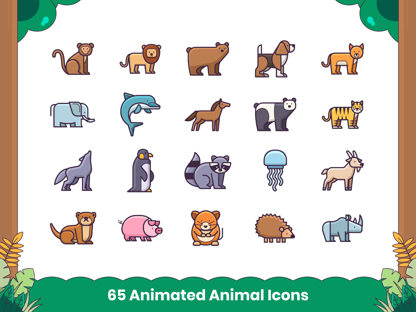 65 Animated Animal Icons by Mackenzie L for Krafted on Dribbble