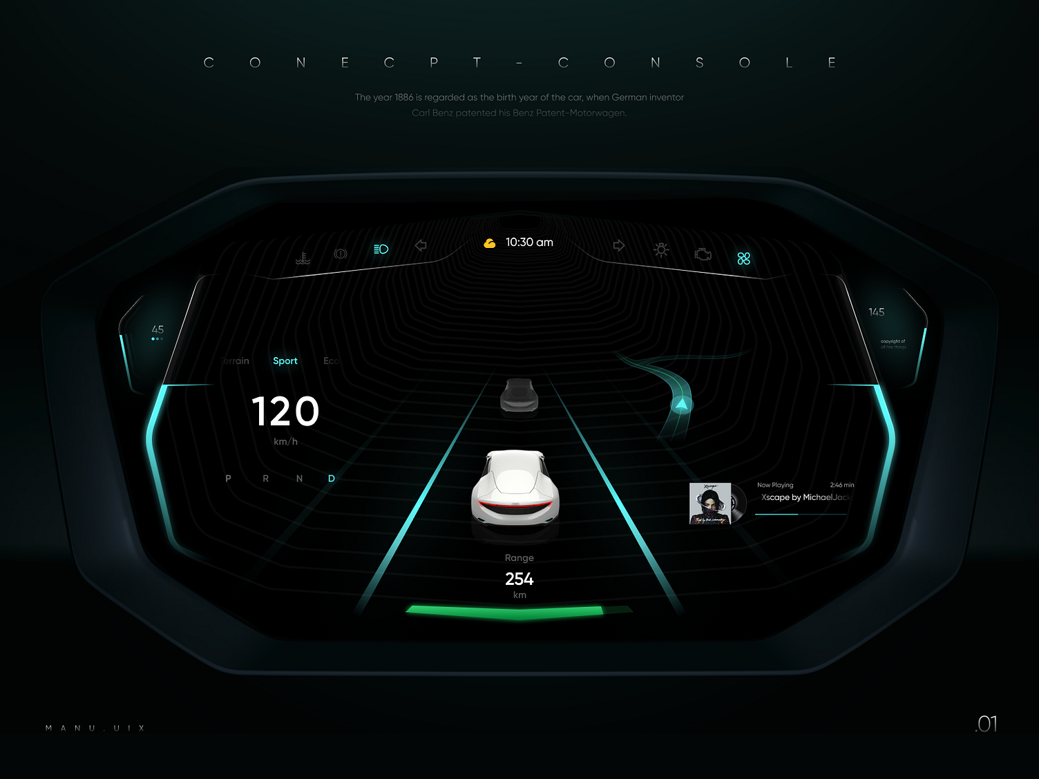 Car Console Interface Design by Manu M on Dribbble