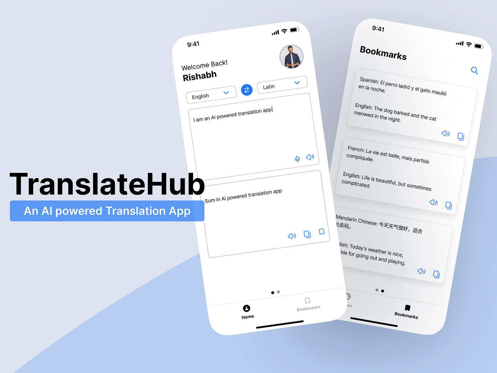TranslateHub | An AI powered Translation App by Abhijeet on Dribbble