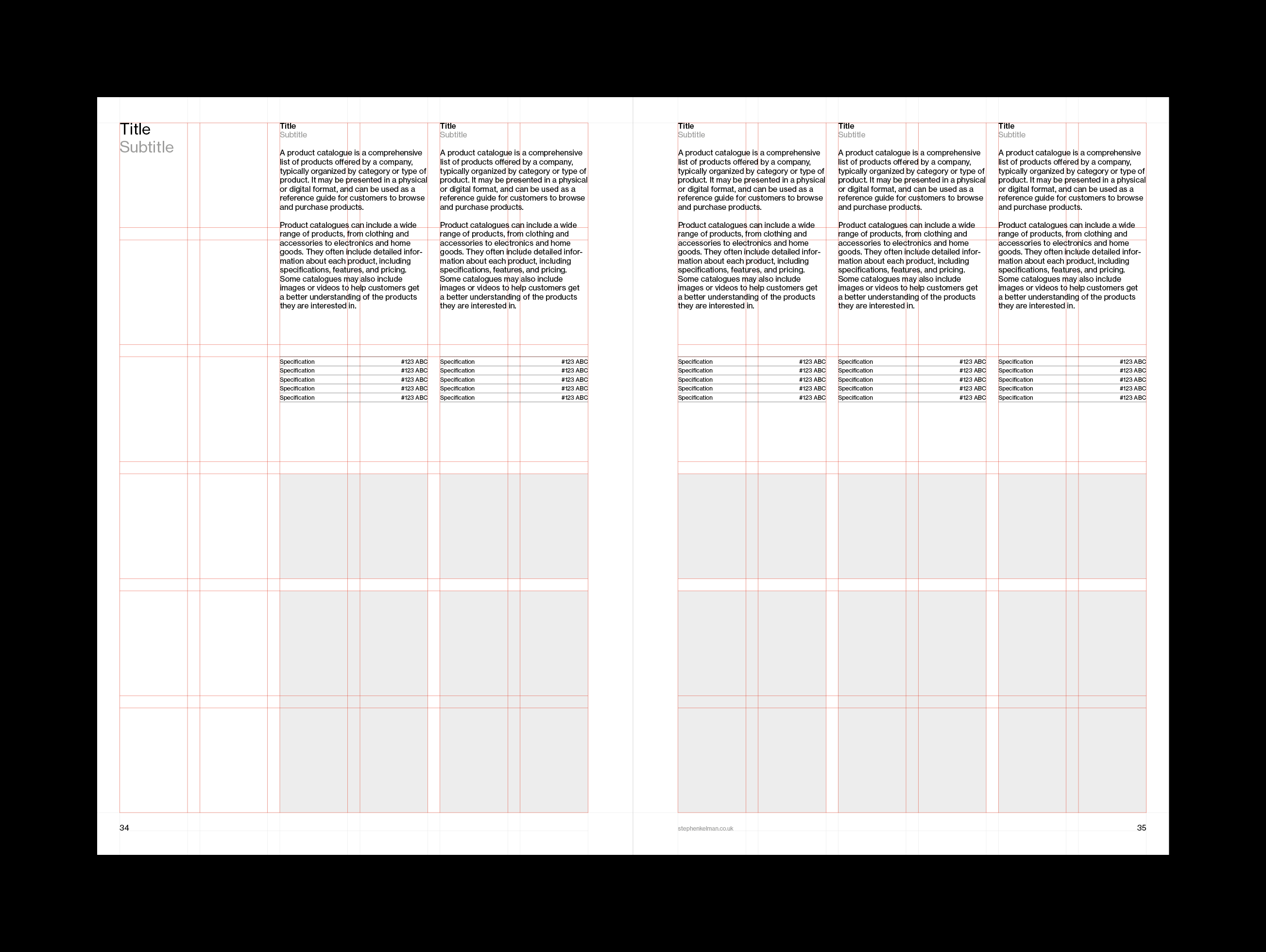 A4 Product Catalogue Brochure Grid System for InDesign by Stephen ...
