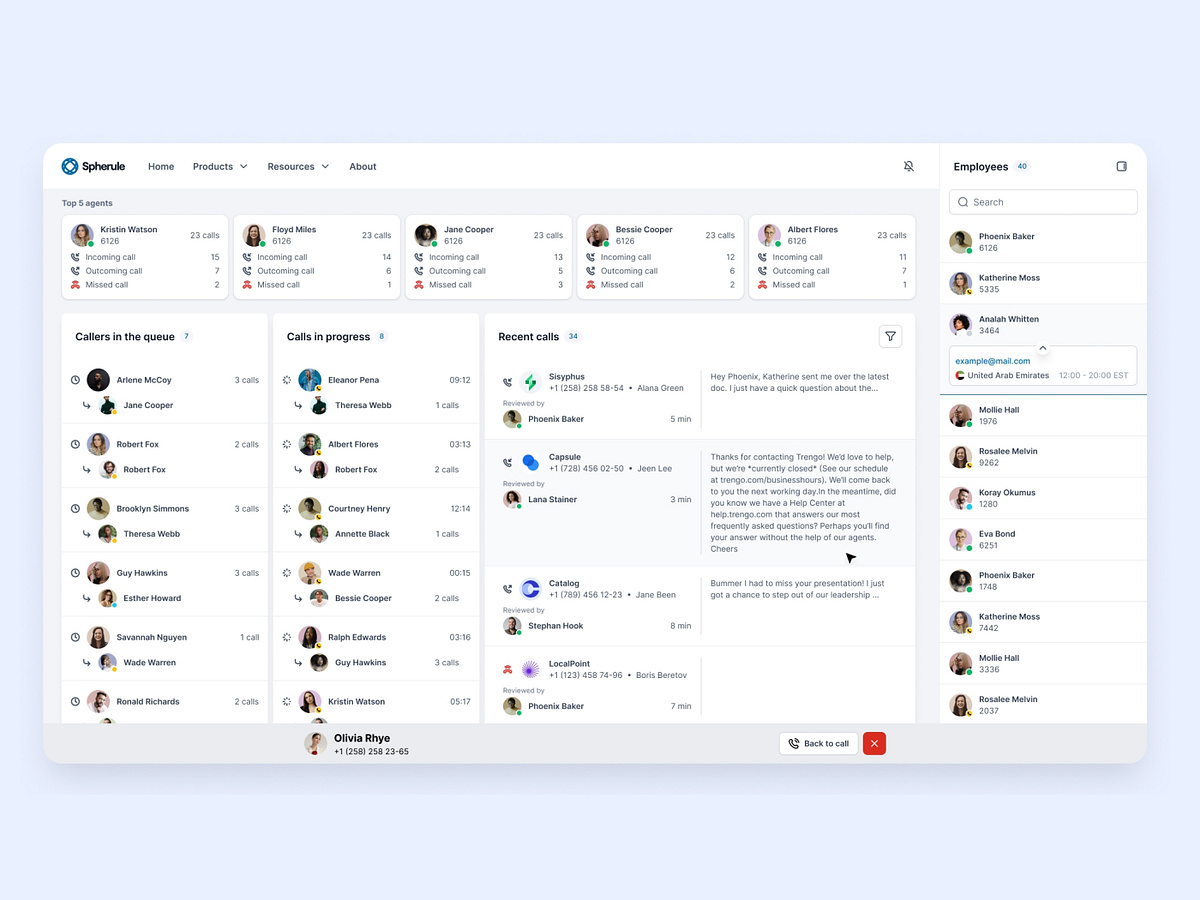 Internal Web Portal UX Design for Call Center Administration by Serge ...