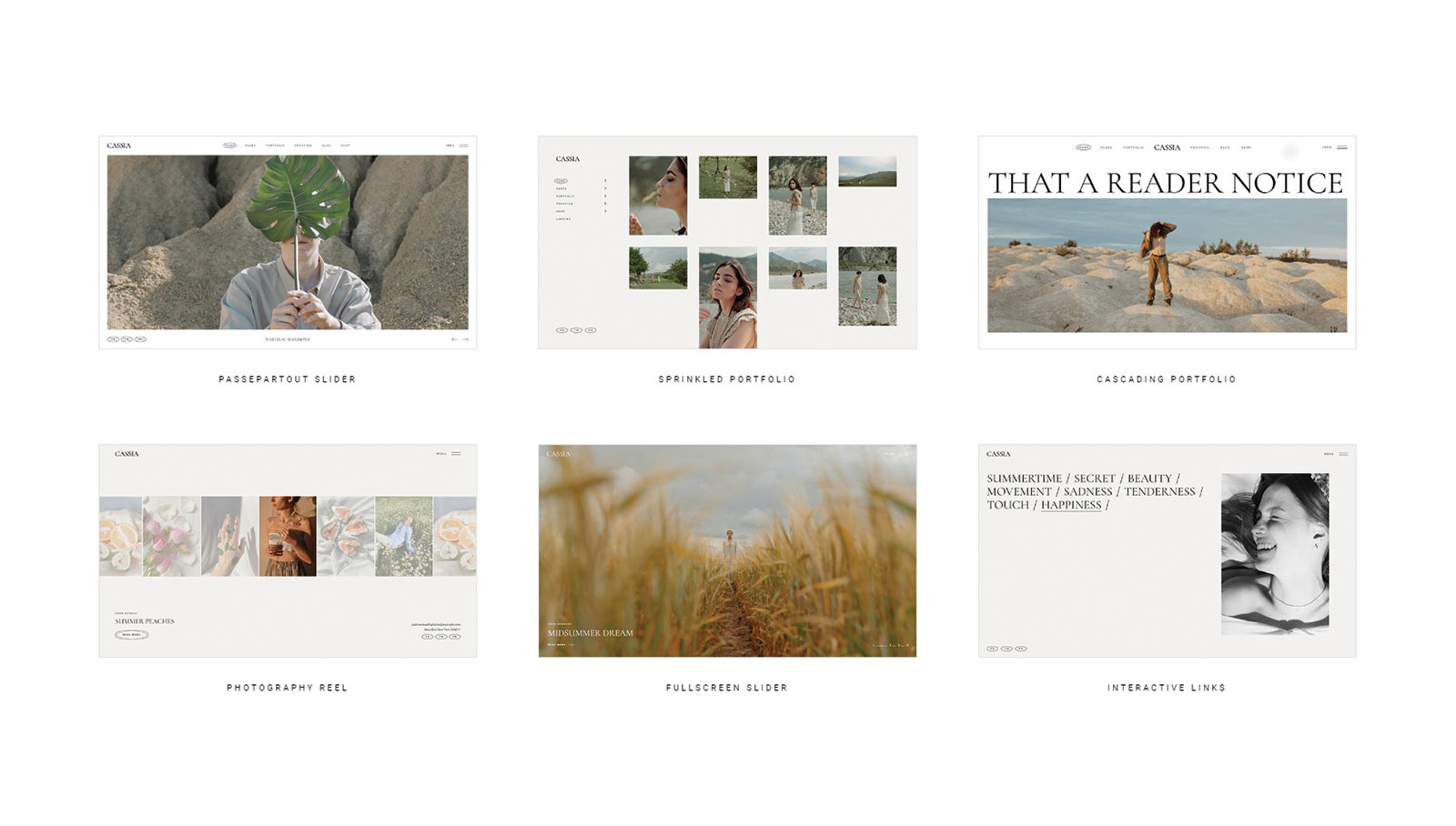 Cassia - Photography Portfolio Theme by Lisa Borer on Dribbble